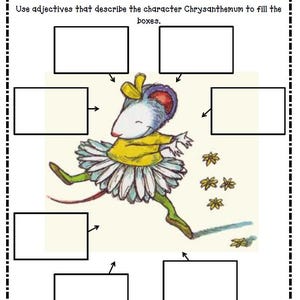 Chrysanthemum Character Traits Worksheet - Etsy