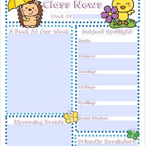April Classroom Newsletter (fillable) - Etsy