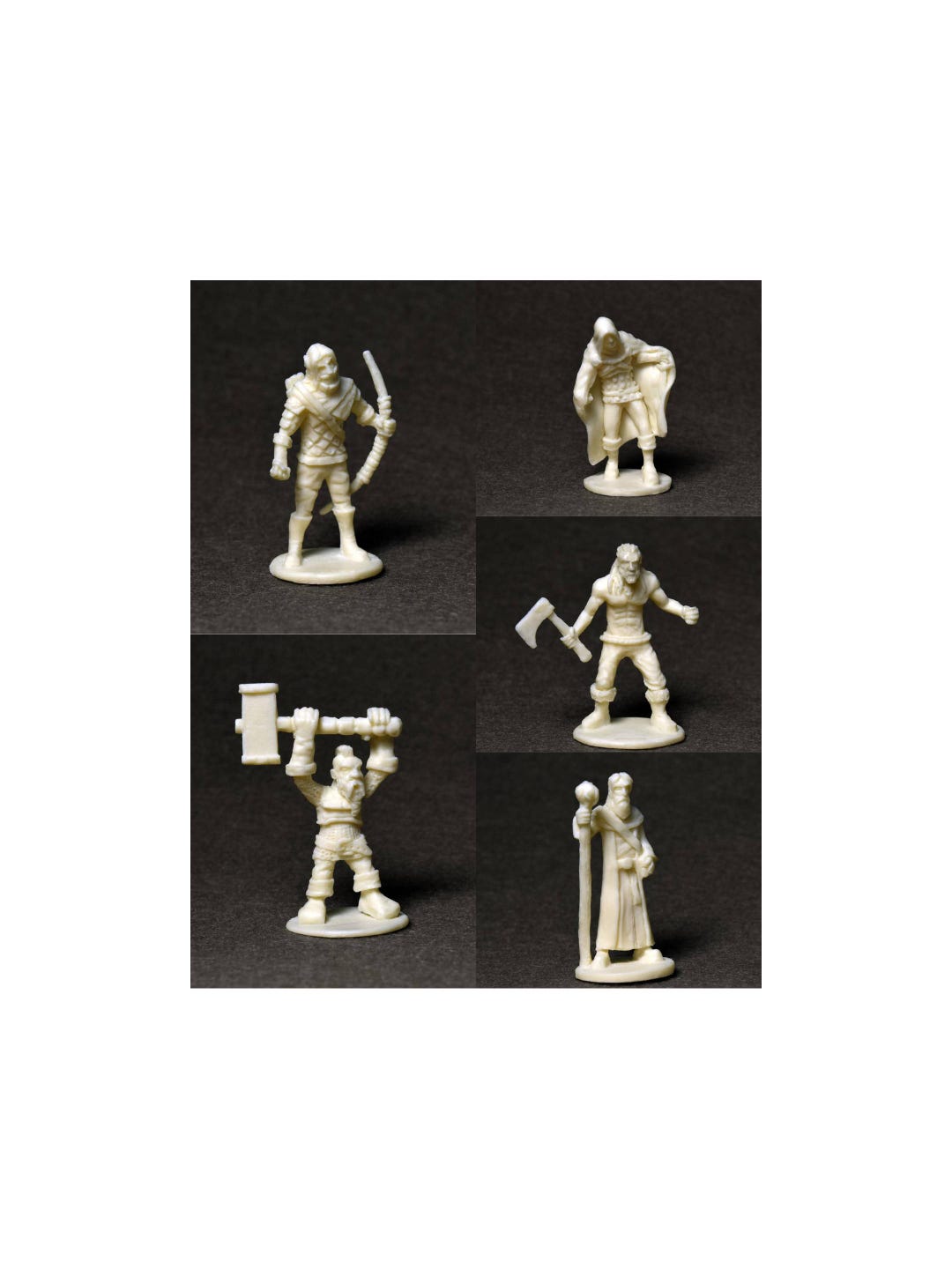 Dnd Pathfinder Resin Miniatures Set, Mage, Rouge, Barbarian, Elven ...