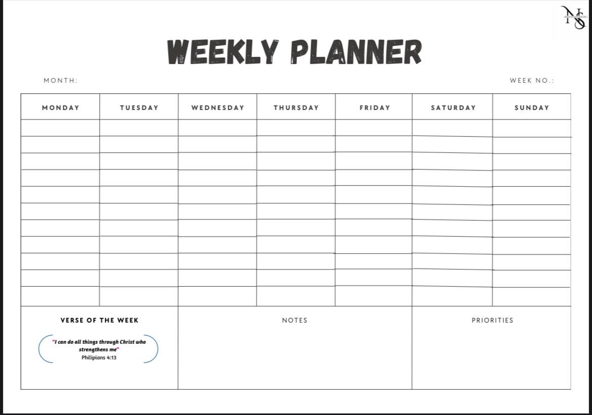 Weekly Planner Template - Etsy