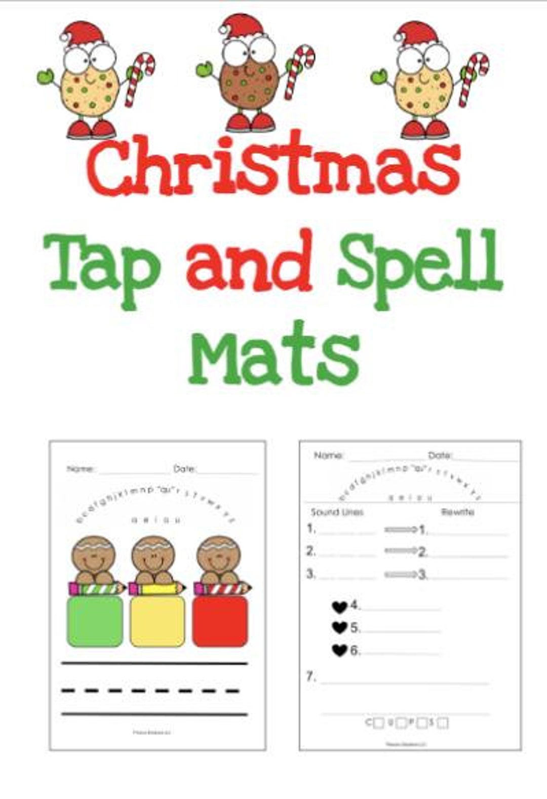 Christmas Tap and Spell Mats- CVC Words - Etsy
