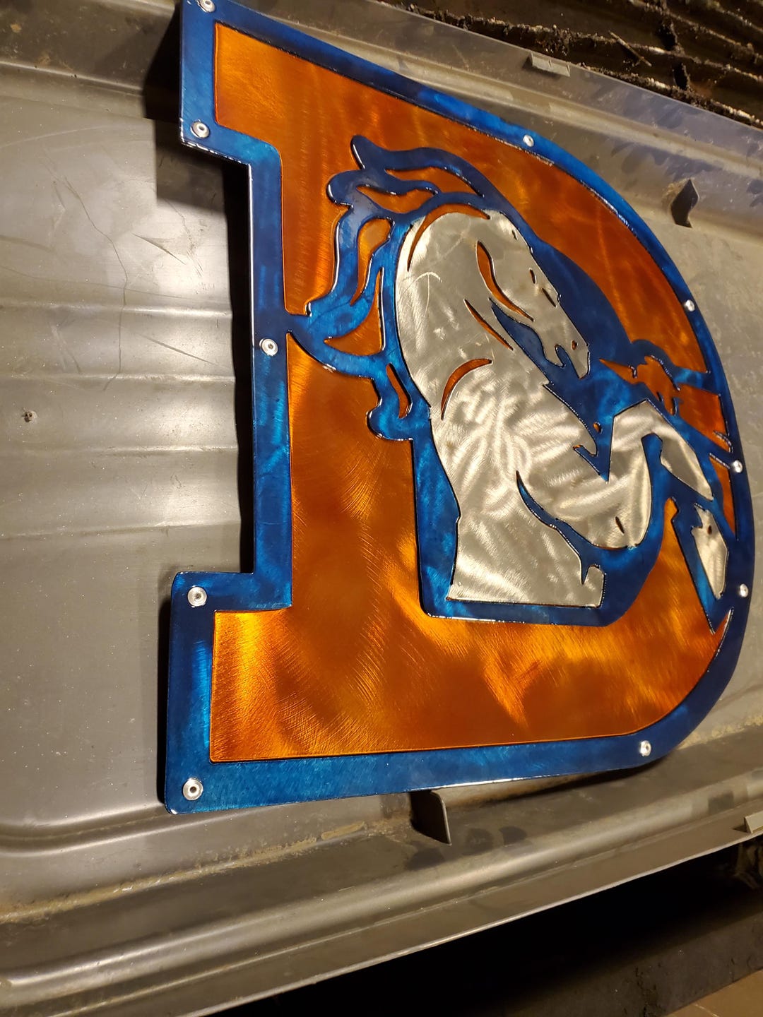 Denver Broncos "d" Logo Metal Wall Art - Etsy