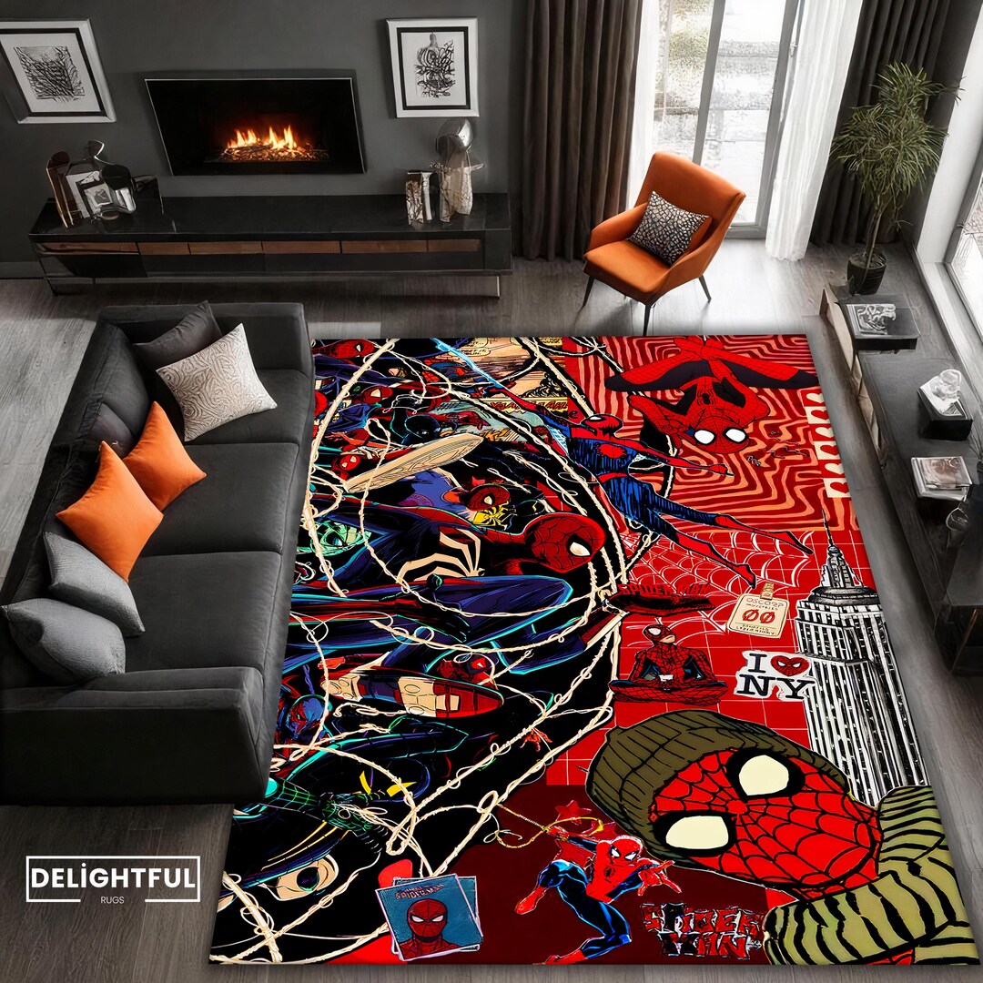 Spiderman Gaming Rug Superhero-themed Gamer Rug Gamer's Spiderman Rug ...