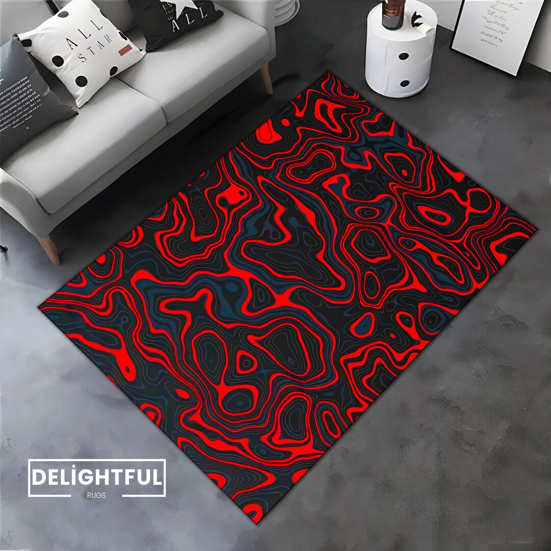 Black and Red Rug,black Red Long Rug,black Red Entry Rug,red Black ...