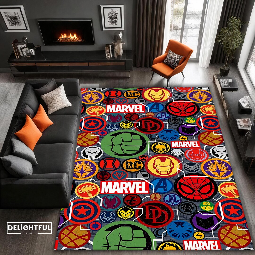 Marvel,marvel Characters Rug,fantastic Rug,kids Room Rug,minimalist Rug ...