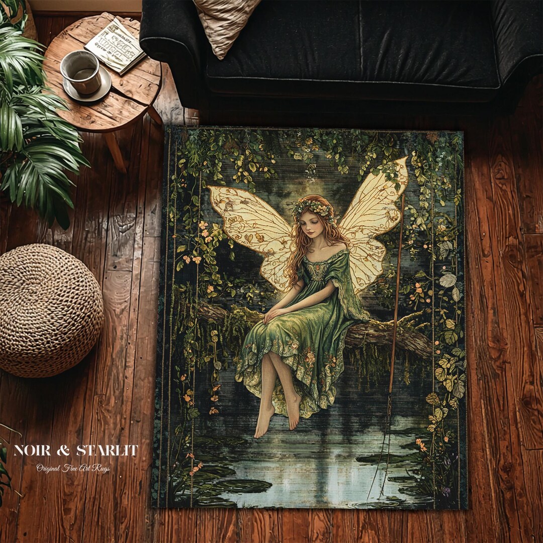 Woodland Dryad Fairy Rug | Fairytale Aesthetic Celestial Wall Art ...