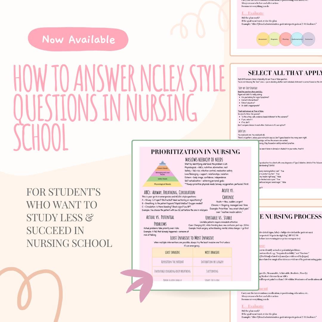 How to Answer Nclex-style Questions | 8-page Strategy Guide - Etsy
