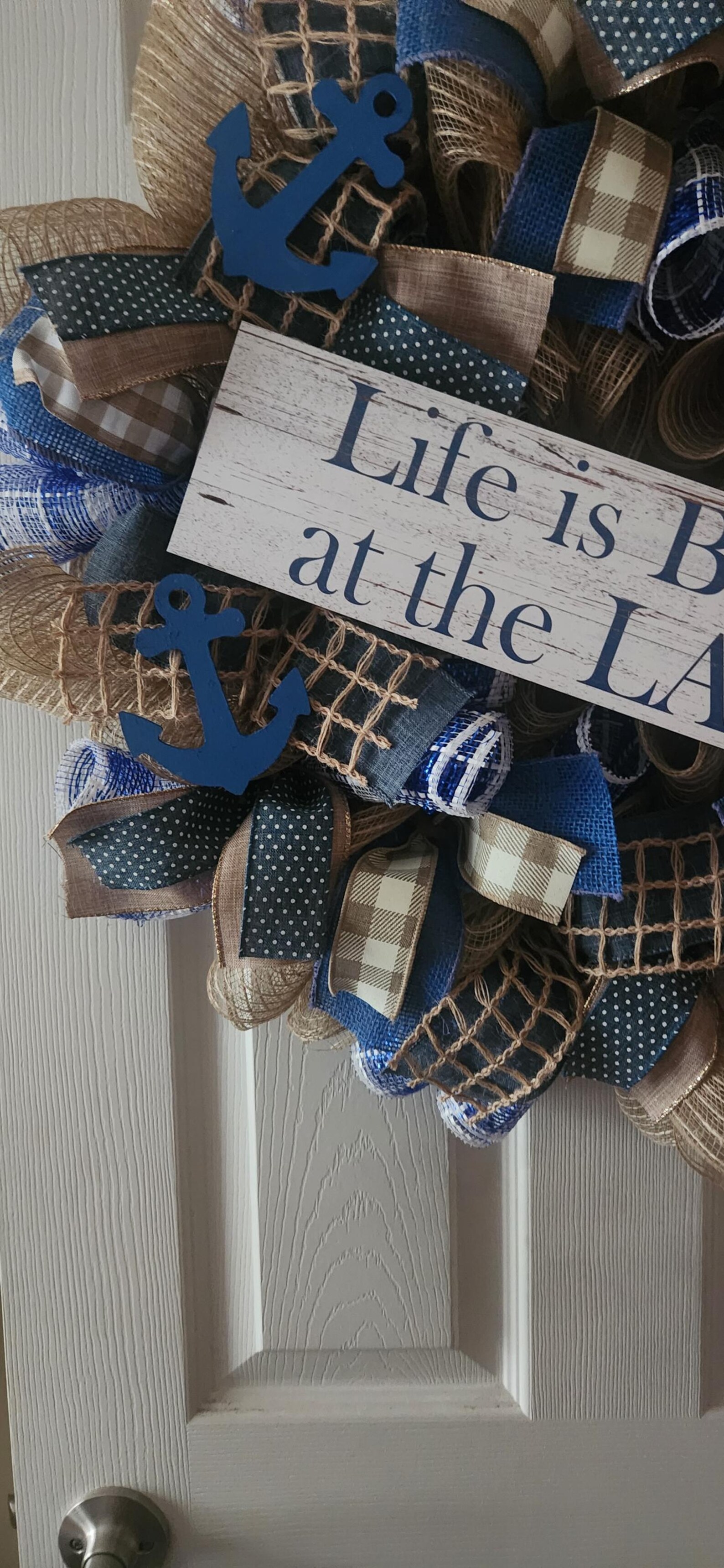 Lake House Wreath: Blue Anchor Decor, Lakeside Living - Etsy