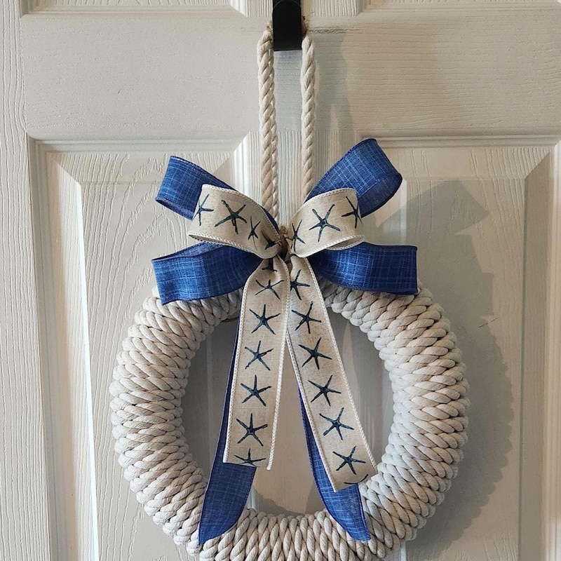 Wreath Ribbon Blue Beach - Etsy