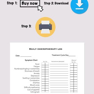 Chemotherapy Symptom Tracker: Daily Cancer Treatment Log (PDF) - Etsy