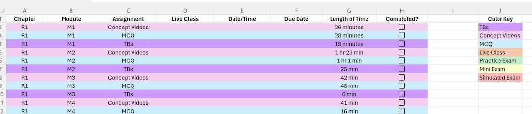 Customizable REG Becker CPA Exam Study Timeline - Etsy