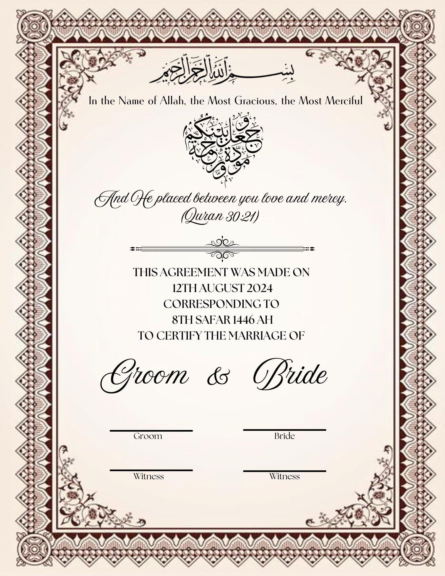 Editable Luxury Nikkah Digital Template - Etsy