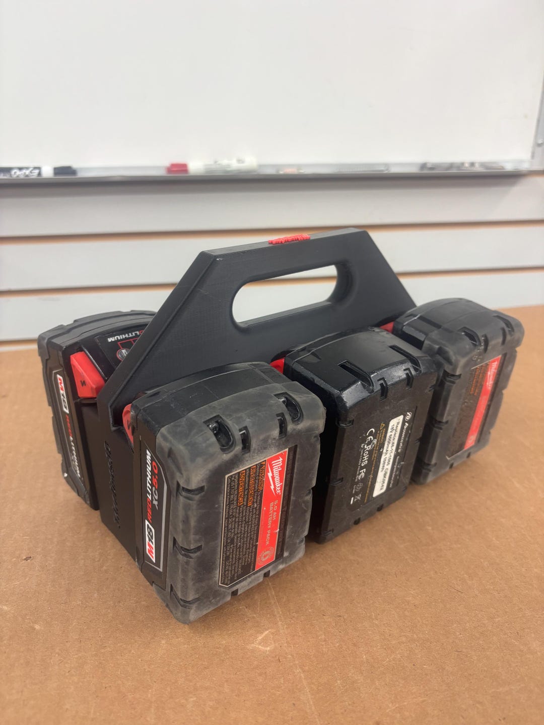 Custom Made Milwaukee M18 Battery Caddy Holder – Holds 4 or 6 Batteries ...