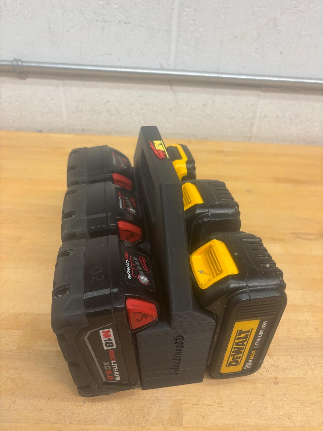 Dewaukee (dewalt 20/60V and Milwaukee M18) Battery Caddy Holder ...