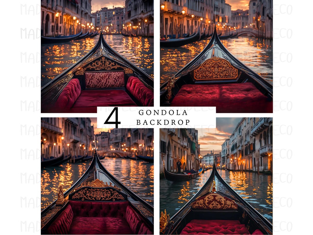 Gondola Digital Backdrop, Venice Gondola Ride Background for a ...