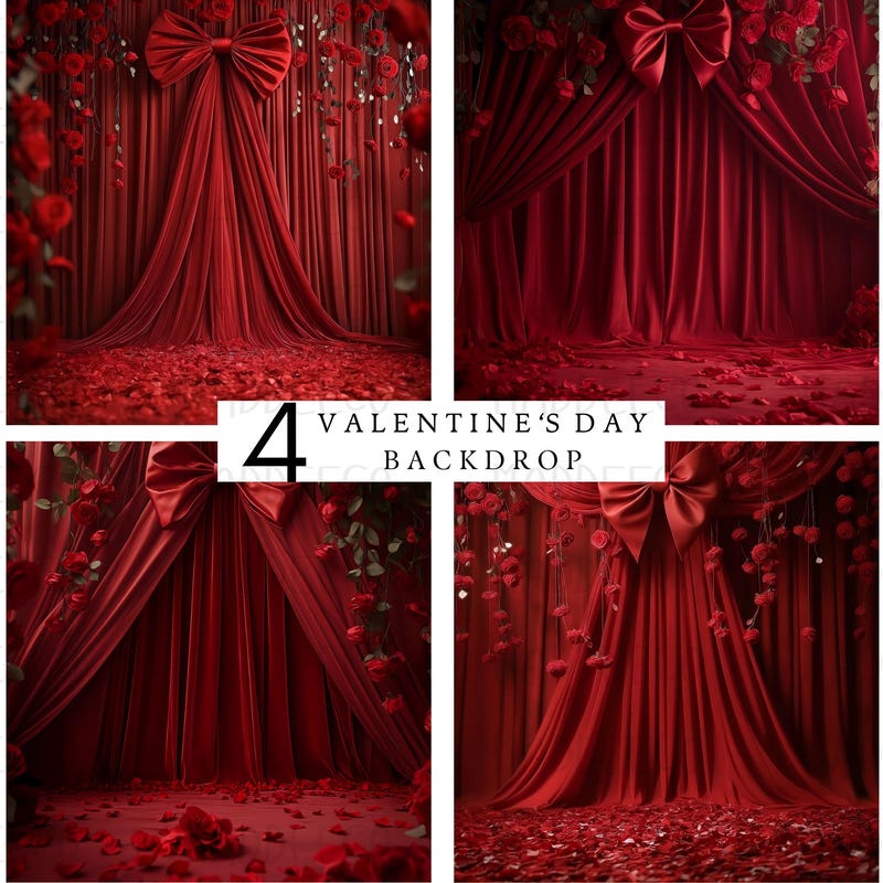 Red Backdrops Curtain - Etsy