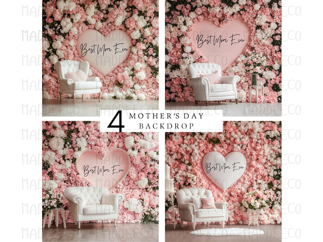 Mother’s Day Digital Backdrop, Best Mom Ever Background, Pink Roses ...