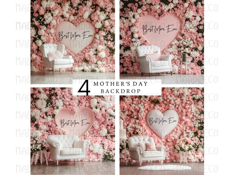 Mother’s Day Digital Backdrop, Best Mom Ever Background, Pink Roses ...
