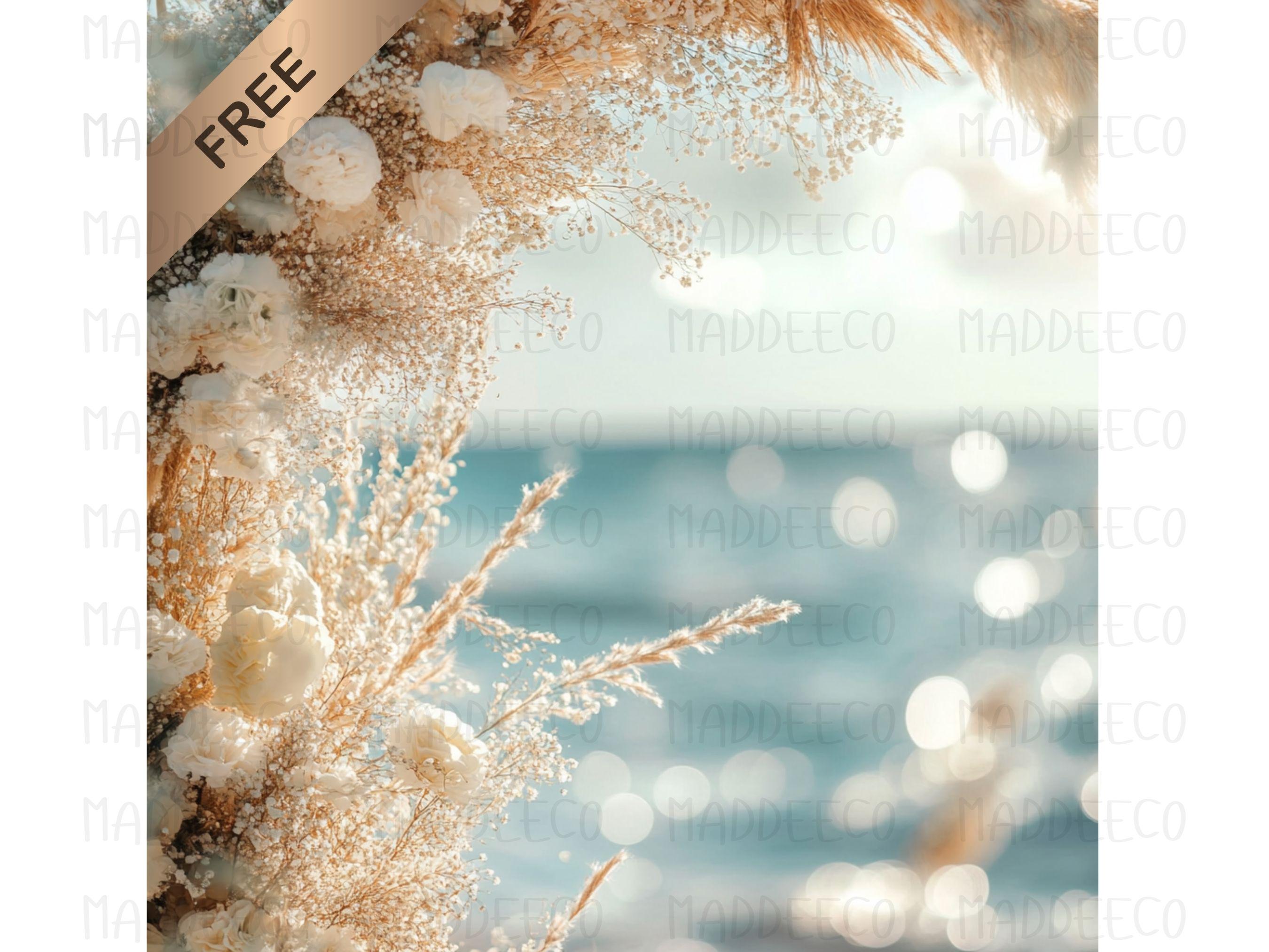 Beach Boho Digital Backdrop, Beach Boho Arch Background, Beach Side ...