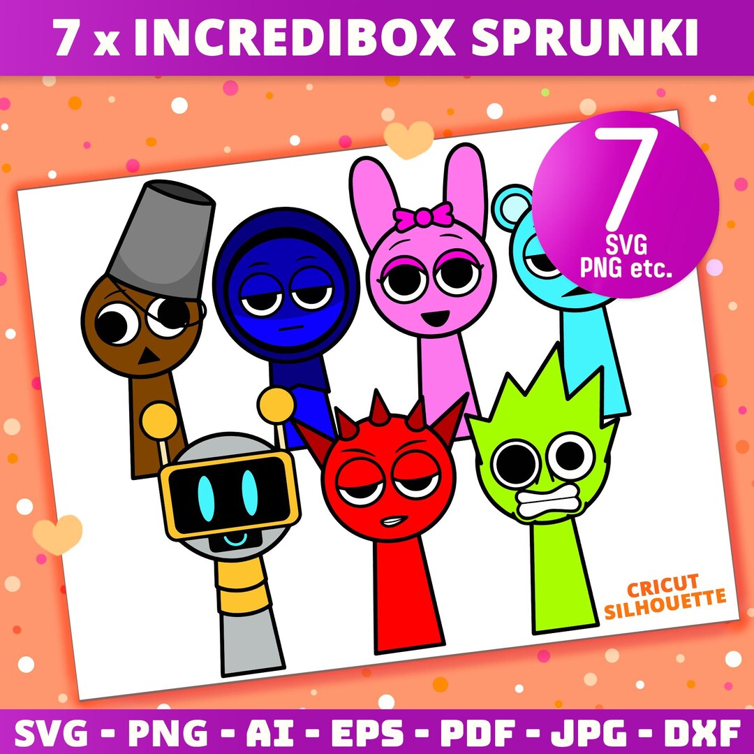 Incredibox Sprunki Layered SVG, Sprunki T Shirt Design Files, Cut Files ...