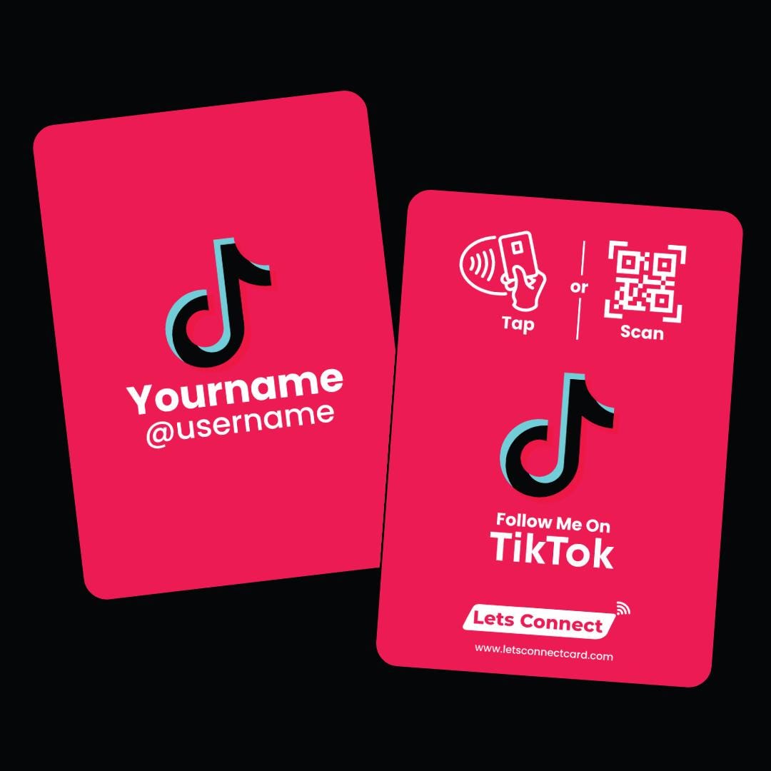 Tik Tok Digital Business Card With NFC QR Code - Etsy