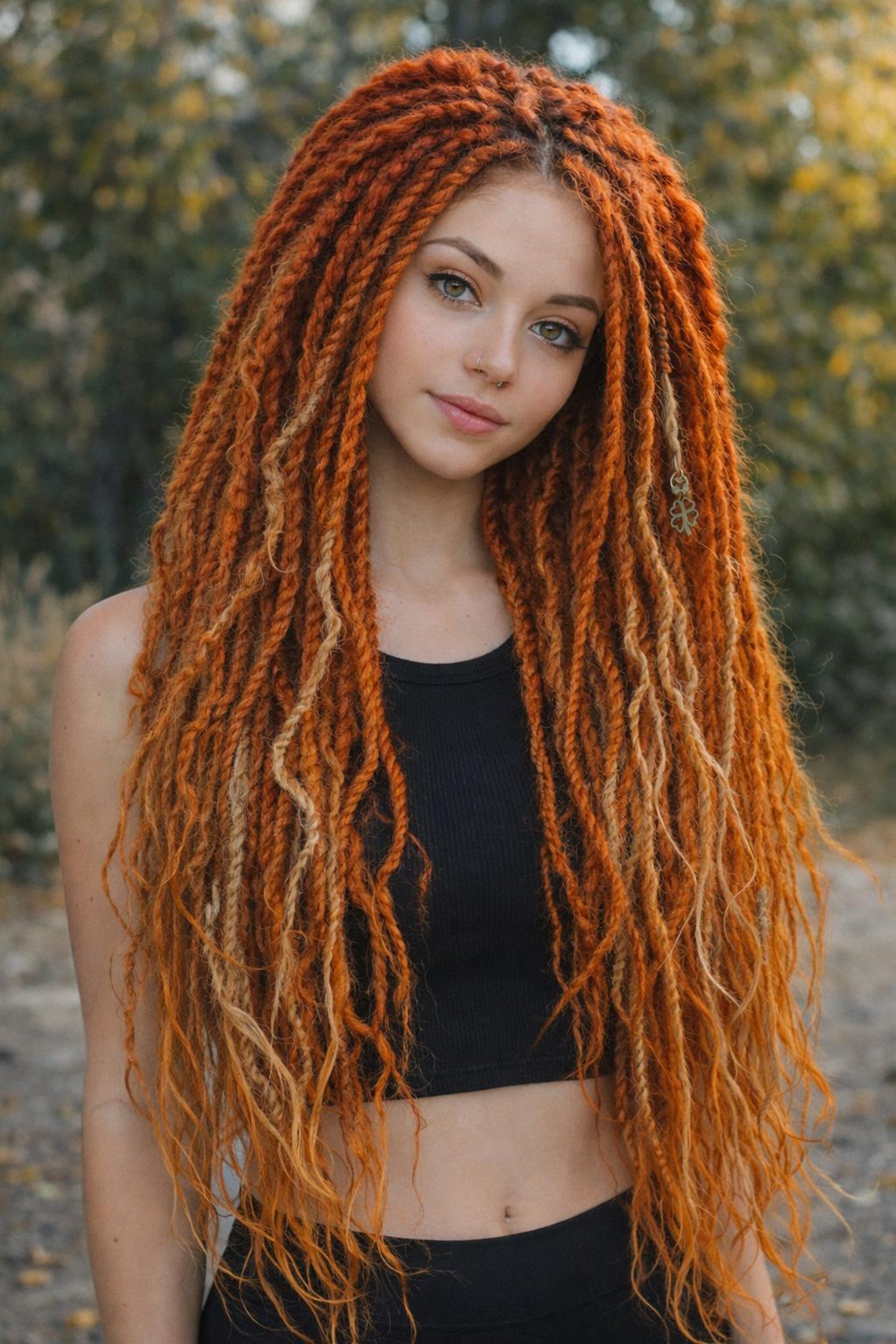 Autumn Flame Boho Messy Dreads: Handmade Textured Twists - Etsy
