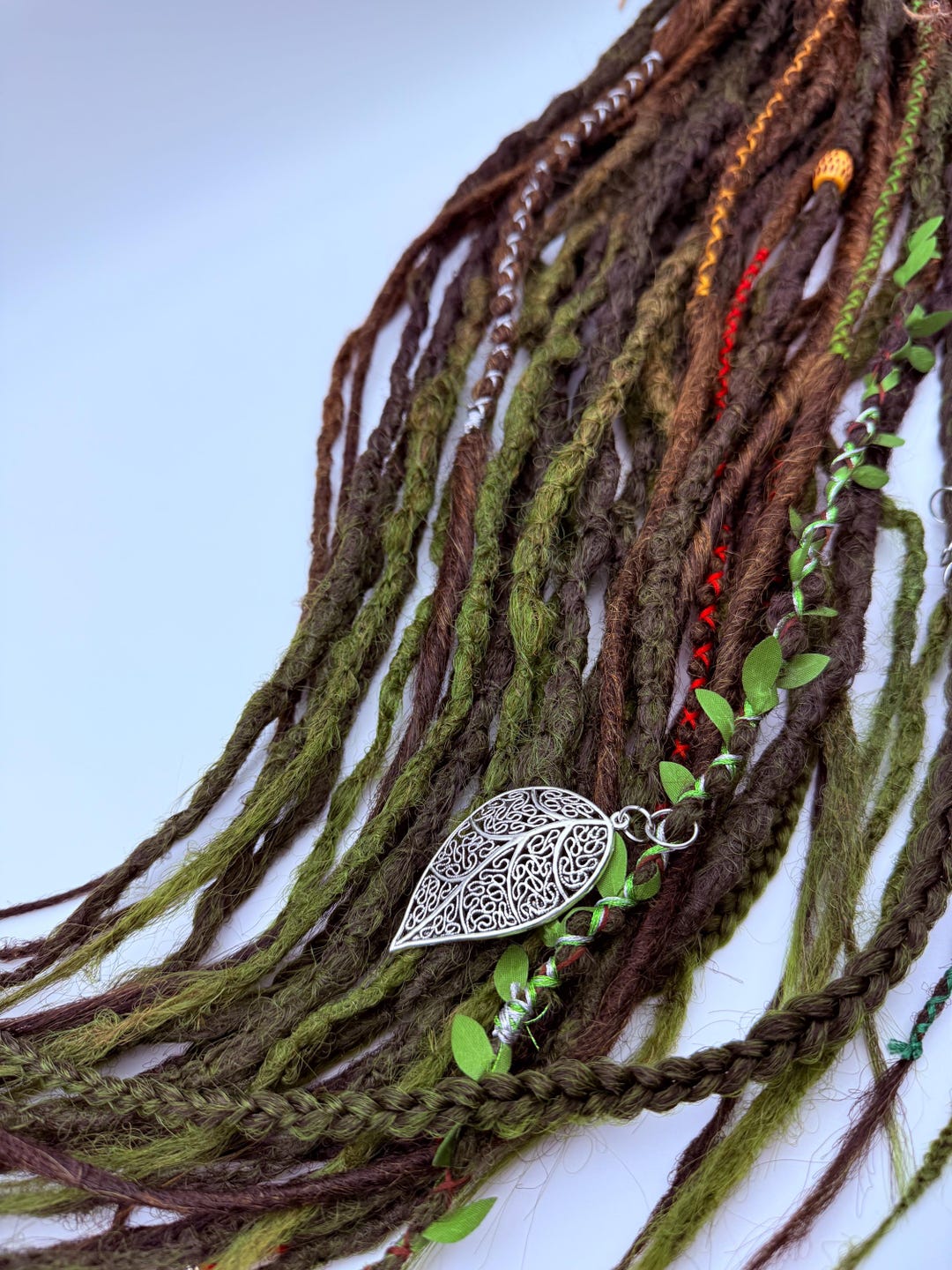 Forest Whisper Druid Dreads & Braids Mix: Brown, Green, Copper - Etsy