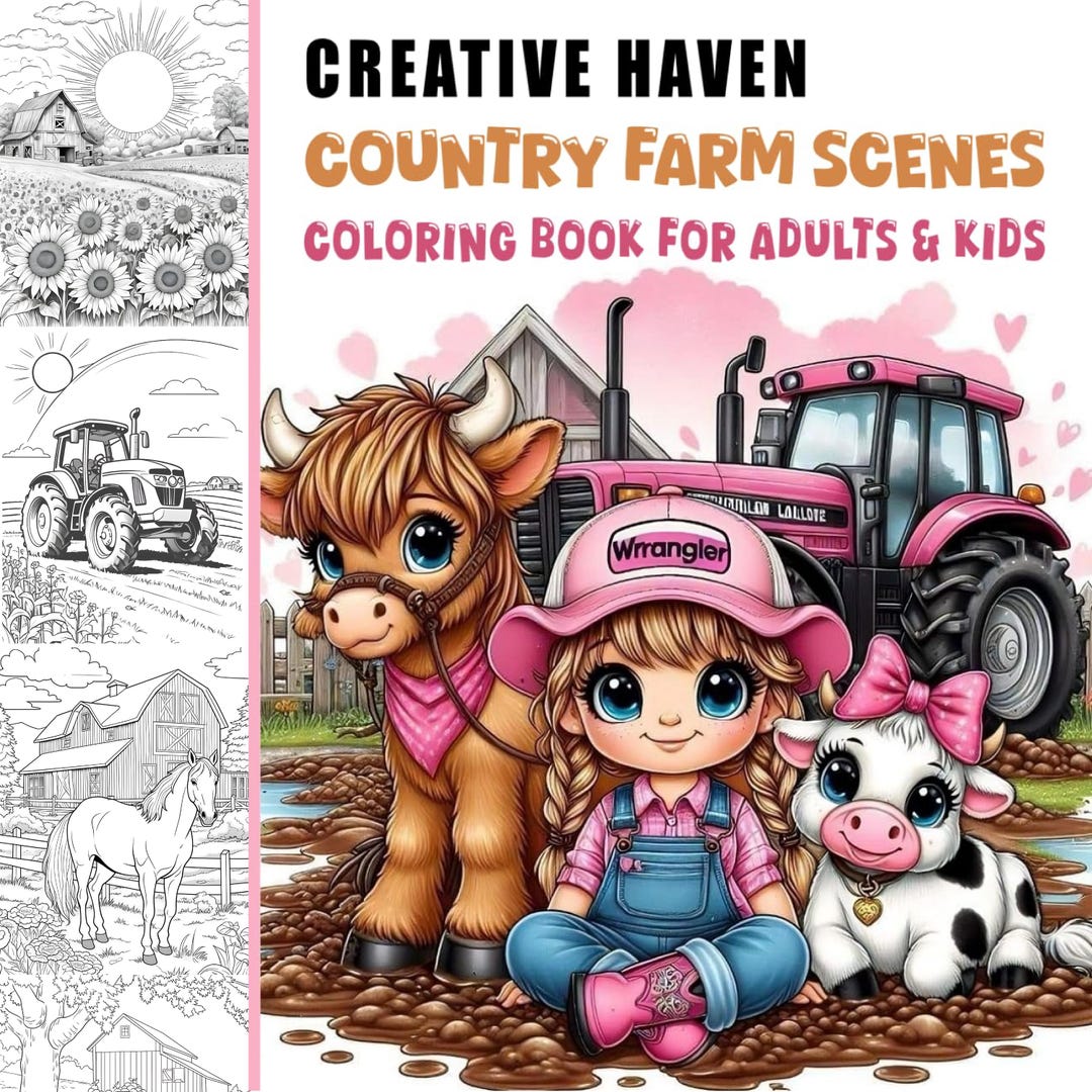 Country Farm Coloring Pages | Printable PDF Coloring Book for Adults ...