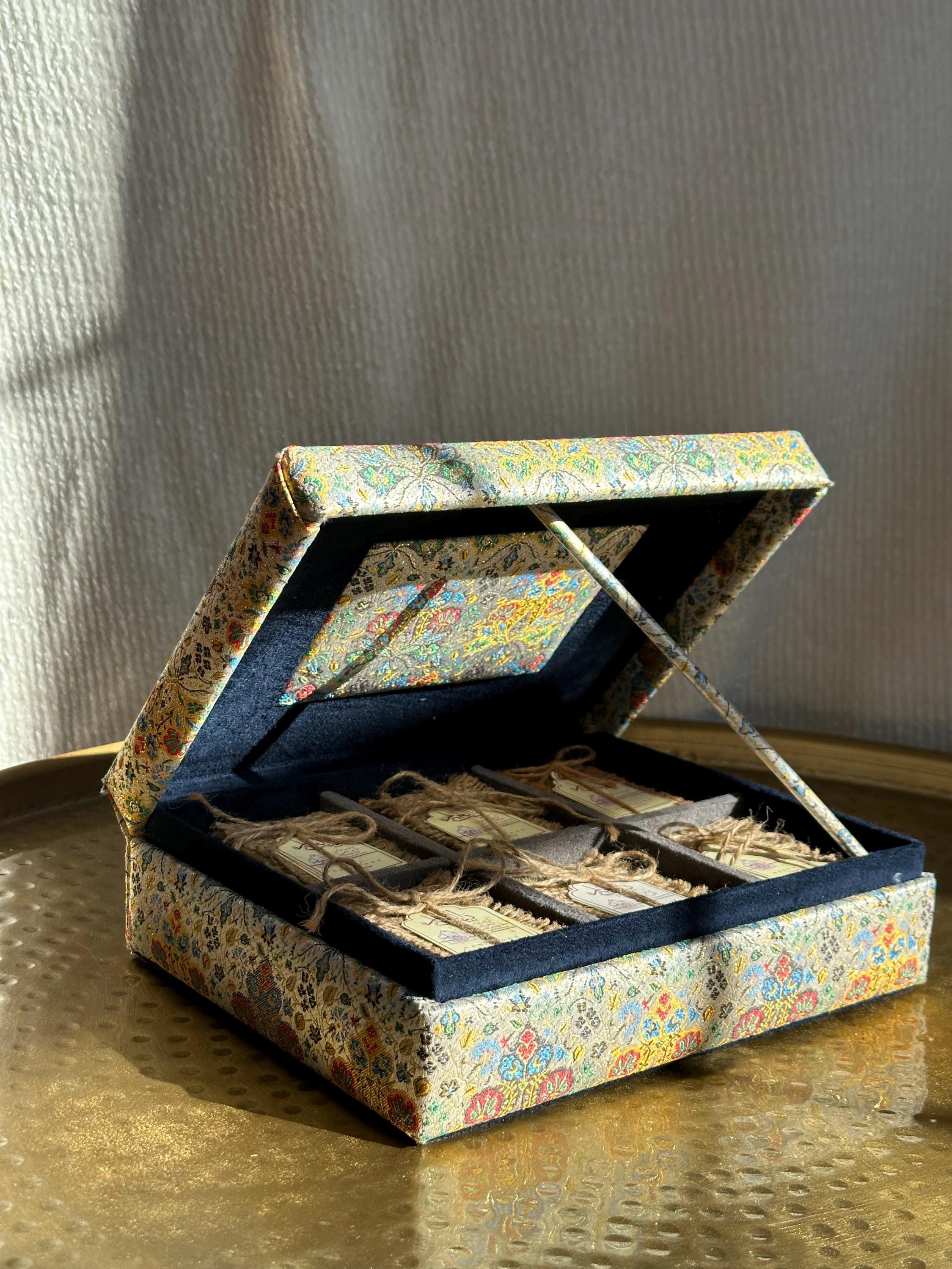 Luxury Handmade Brocade Box With Assorted Laurel Soap Bars - Golden - Etsy