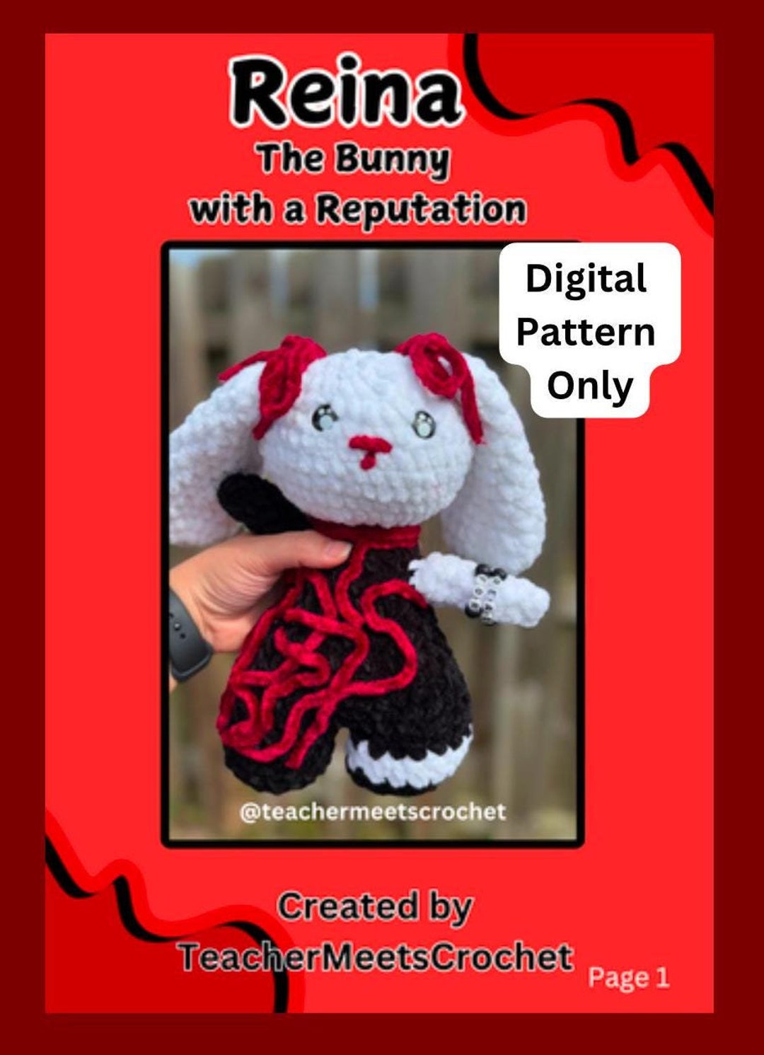 Reina the Bunny With a Reputation Crochet Pattern - Etsy