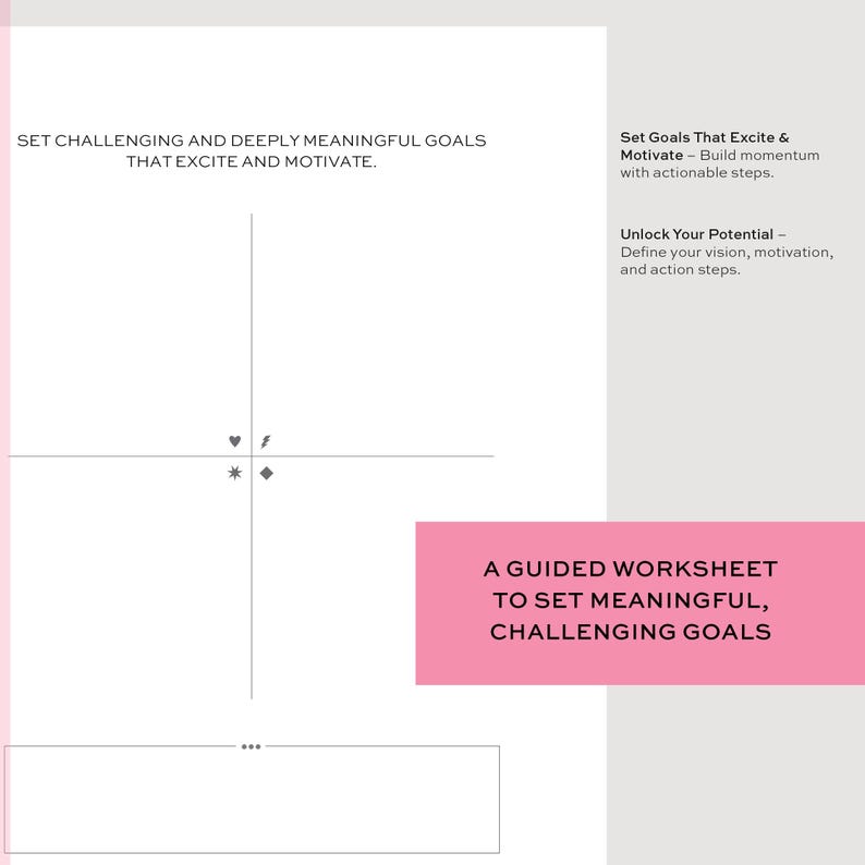 Goal Setting Template, Printable Worksheet, Achieve Big Dreams ...