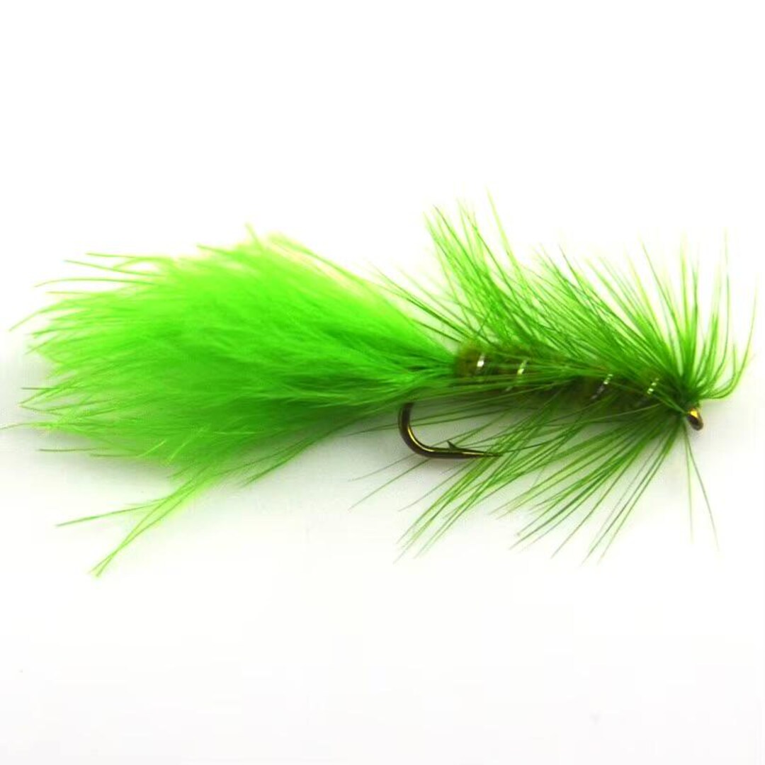 Fly Fishing Wooly Bugger 10 Pcs Bag Olive Body Green Flies 10 Barbed ...