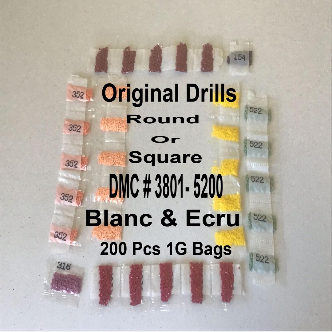 Diamond Painting Original Round or Square Drills DMC 3801-5200 Blanc ...