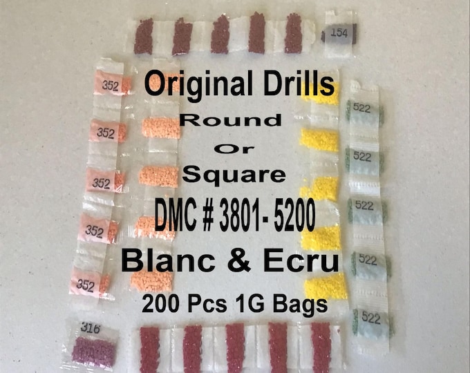 Diamond Painting Original Round or Square Drills DMC 3801-5200 Blanc ...