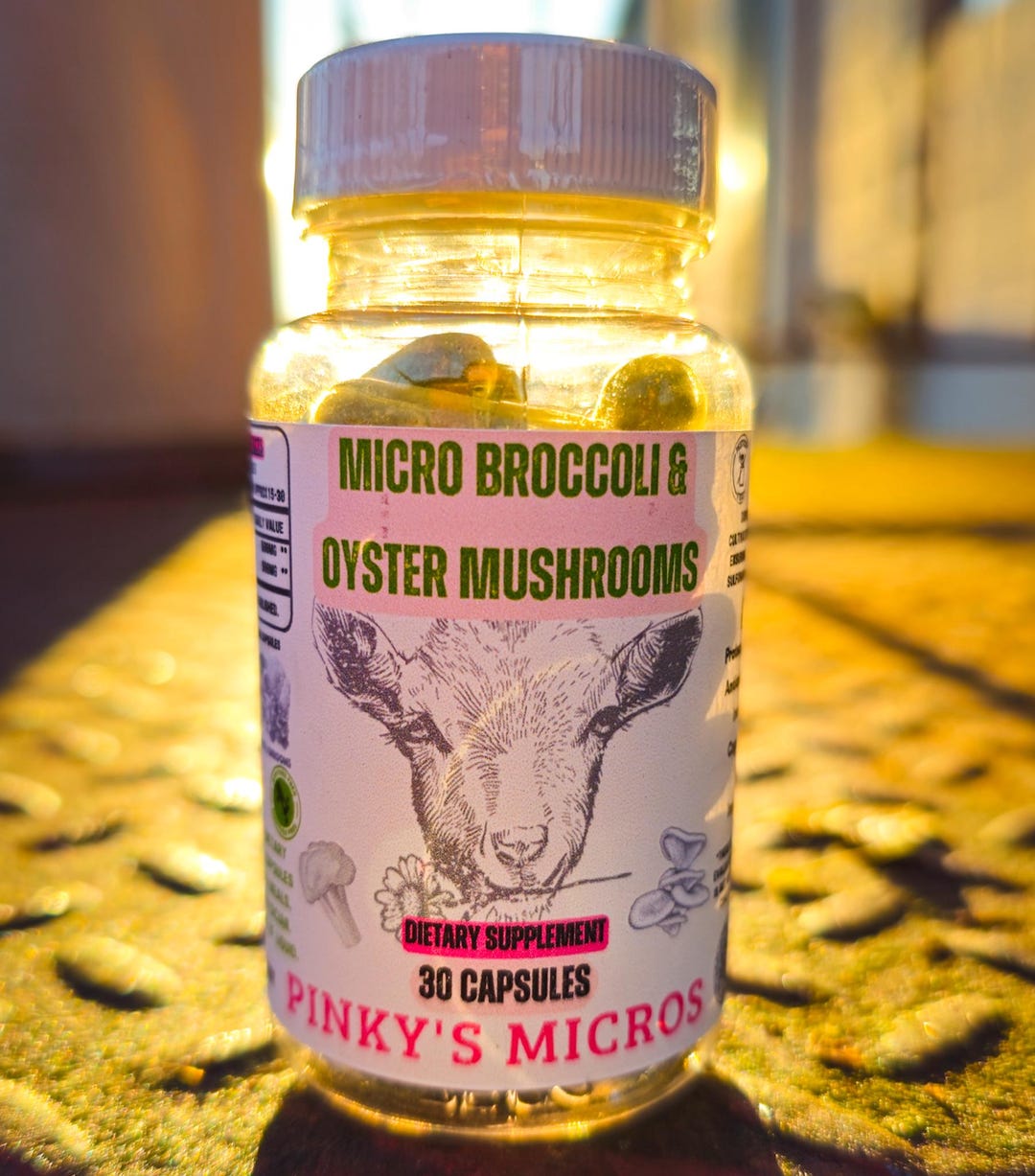Micro Broccoli & Oyster Mushroom Capsules – 30 Count by Pinky's Micros ...
