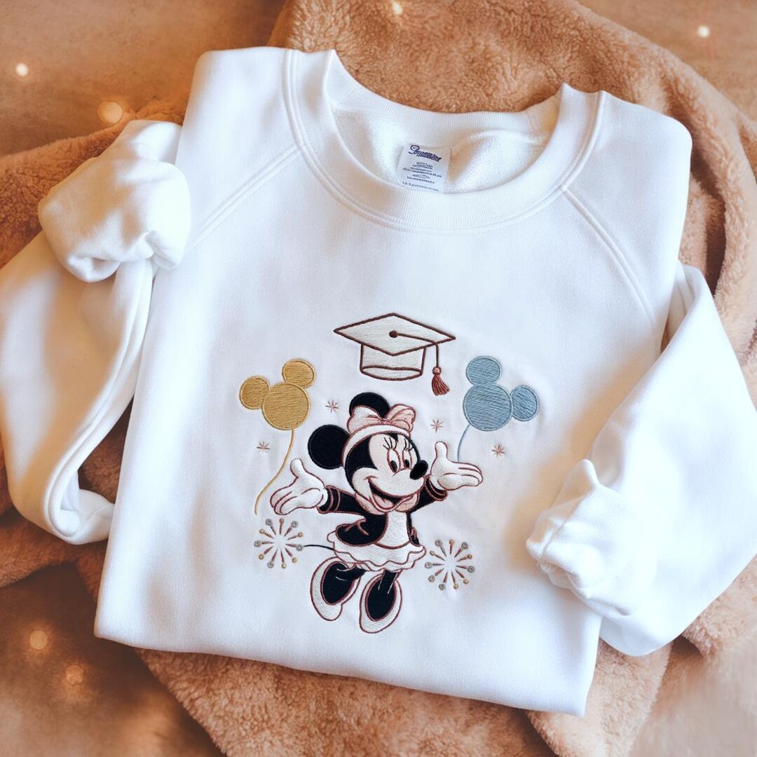 Disney Graduation Minnie Mouse Embroidered Sweatshirt, Minnie ...