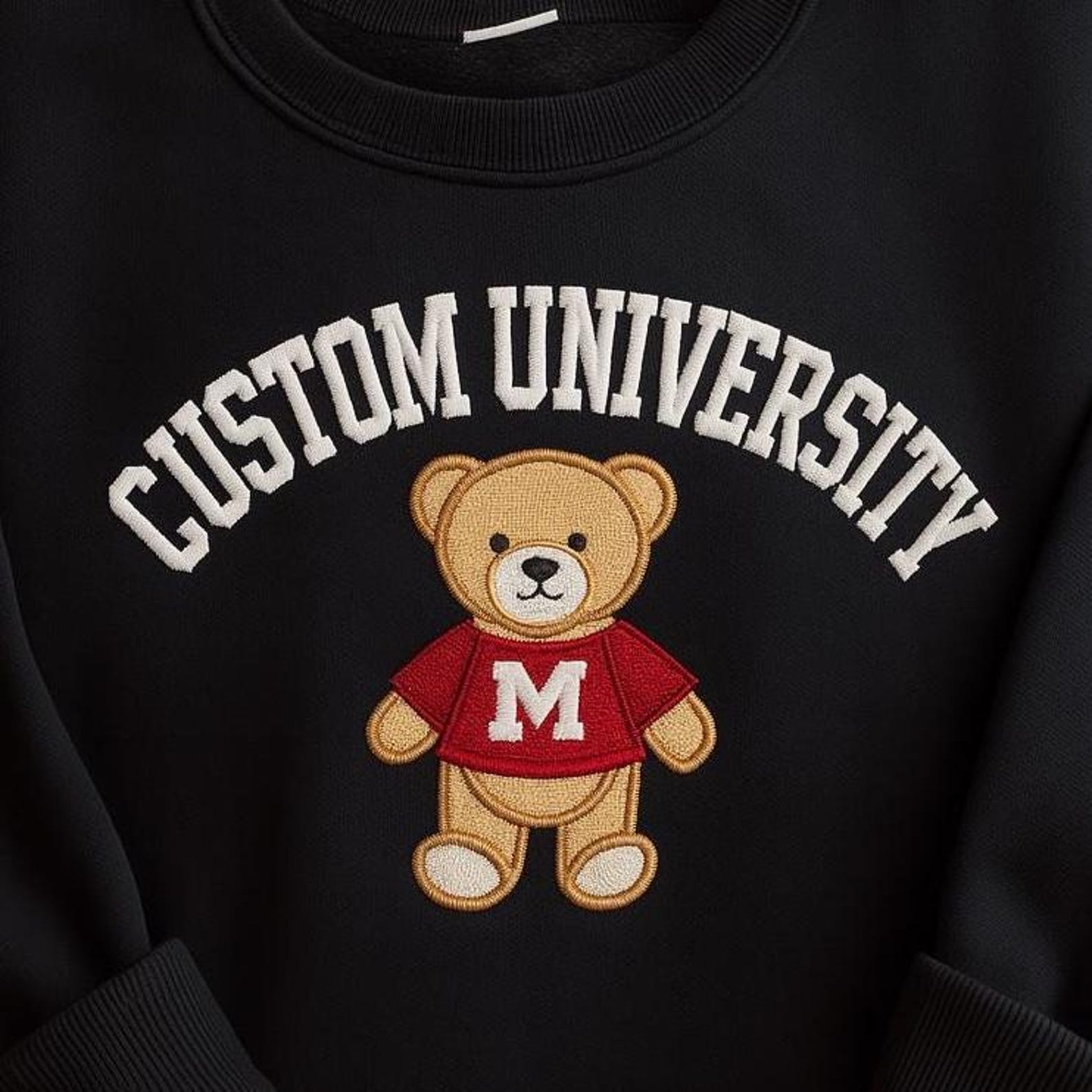Custom College Teddy Bear Embroidered Sweatshirt, University of State ...