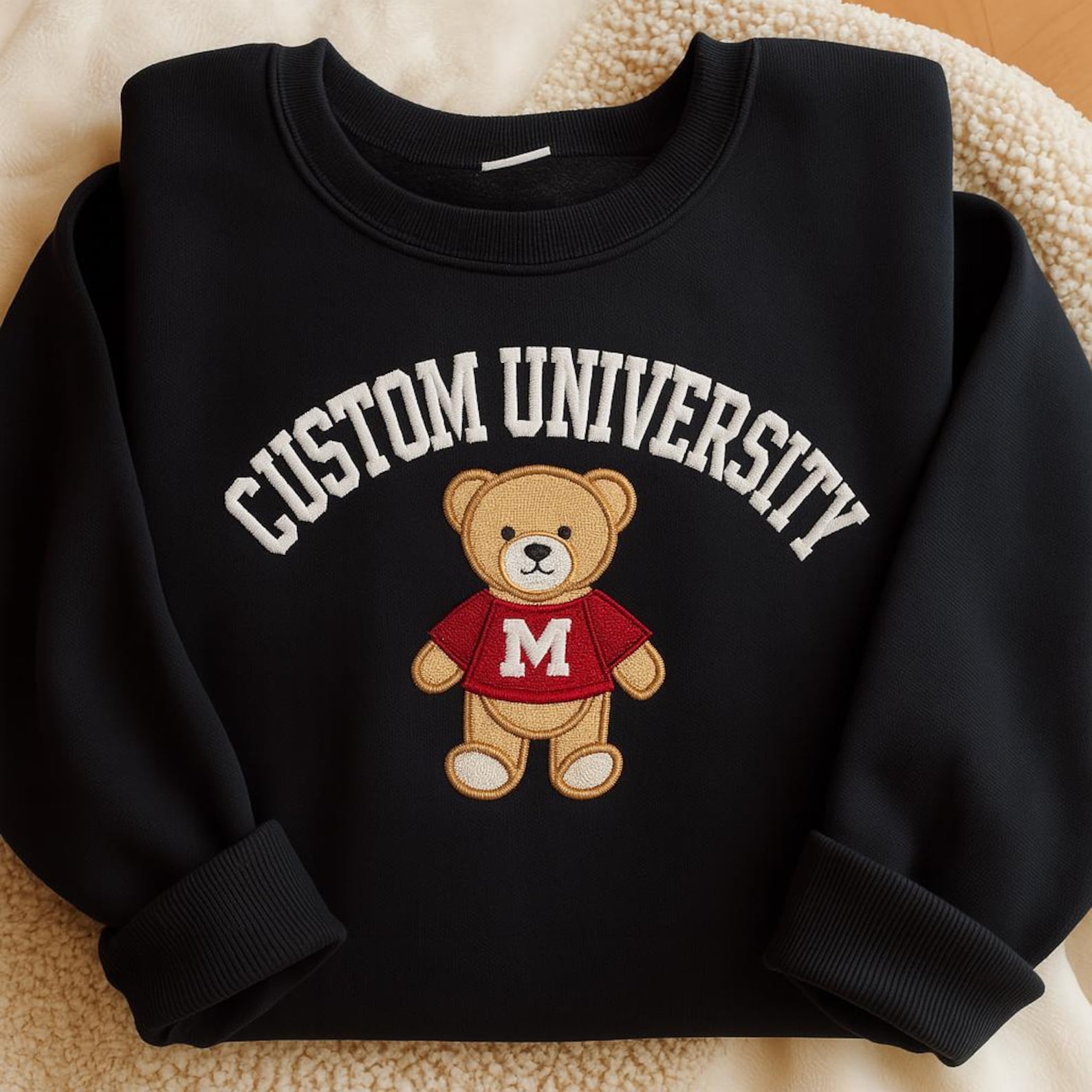 Custom College Teddy Bear Embroidered Sweatshirt, University of State ...