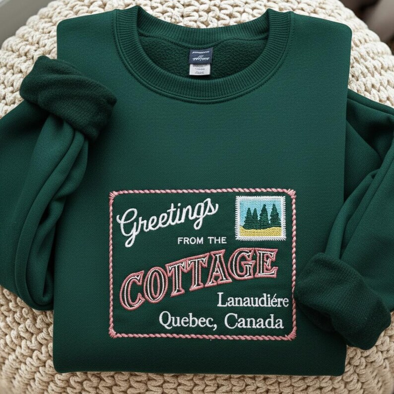 Coming to the Cottage Embroidered Sweatshirt, Hockey Romance Sweatshirt ...