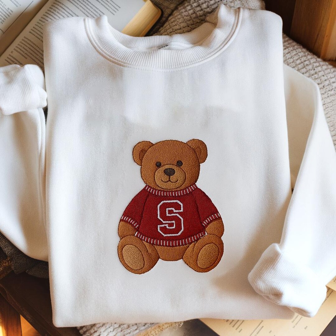 Custom College Teddy Bear Embroidered Sweatshirt, University of State ...