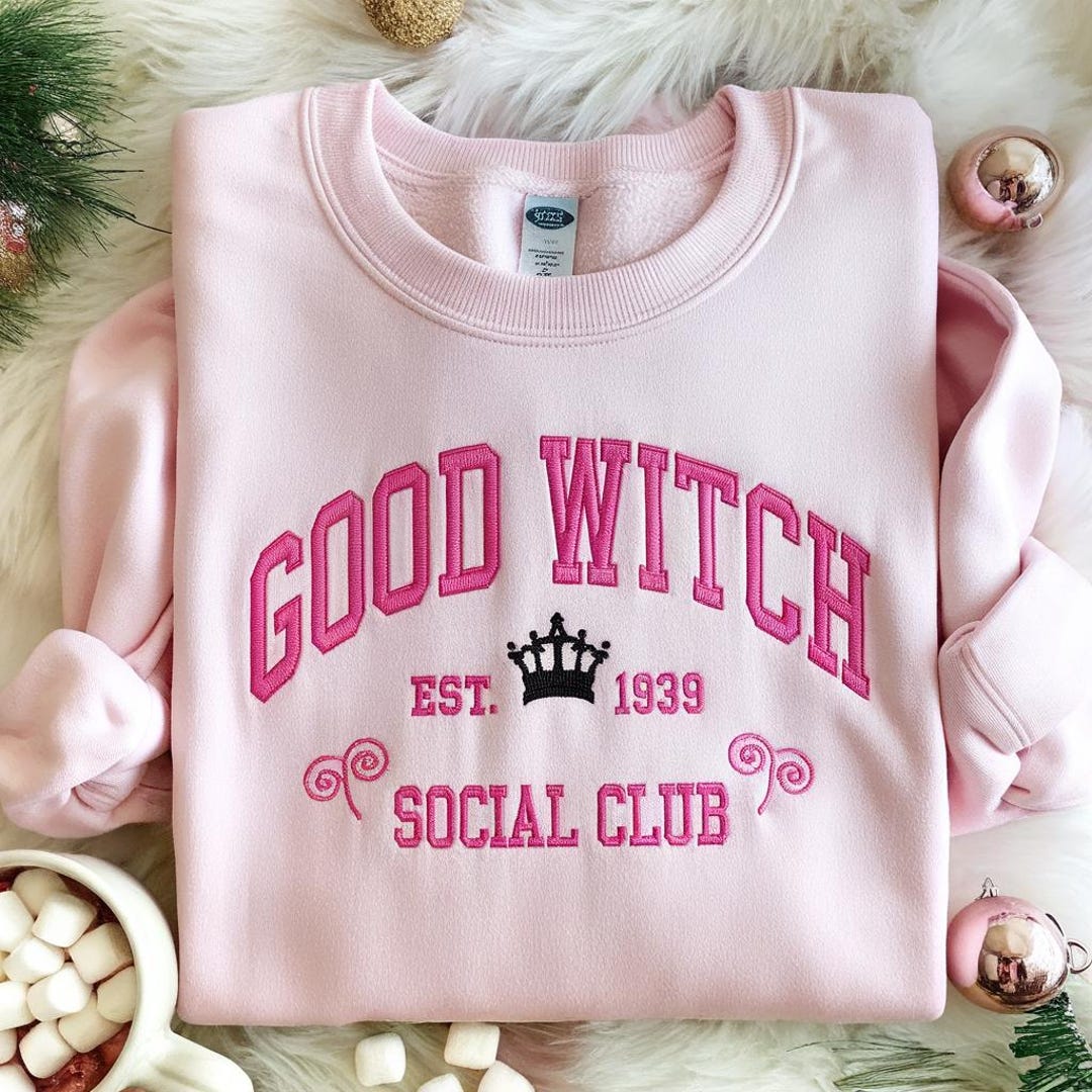Wicked Good Witch Club Embroidered Sweatshirt, Wicked Glinda Crewneck ...