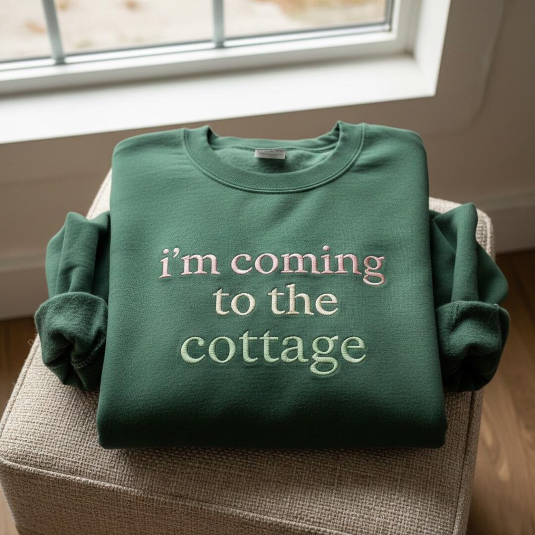 Embroidered I'm Coming to the Cottage Sweatshirt, Wolf Bird Sweatshirt ...
