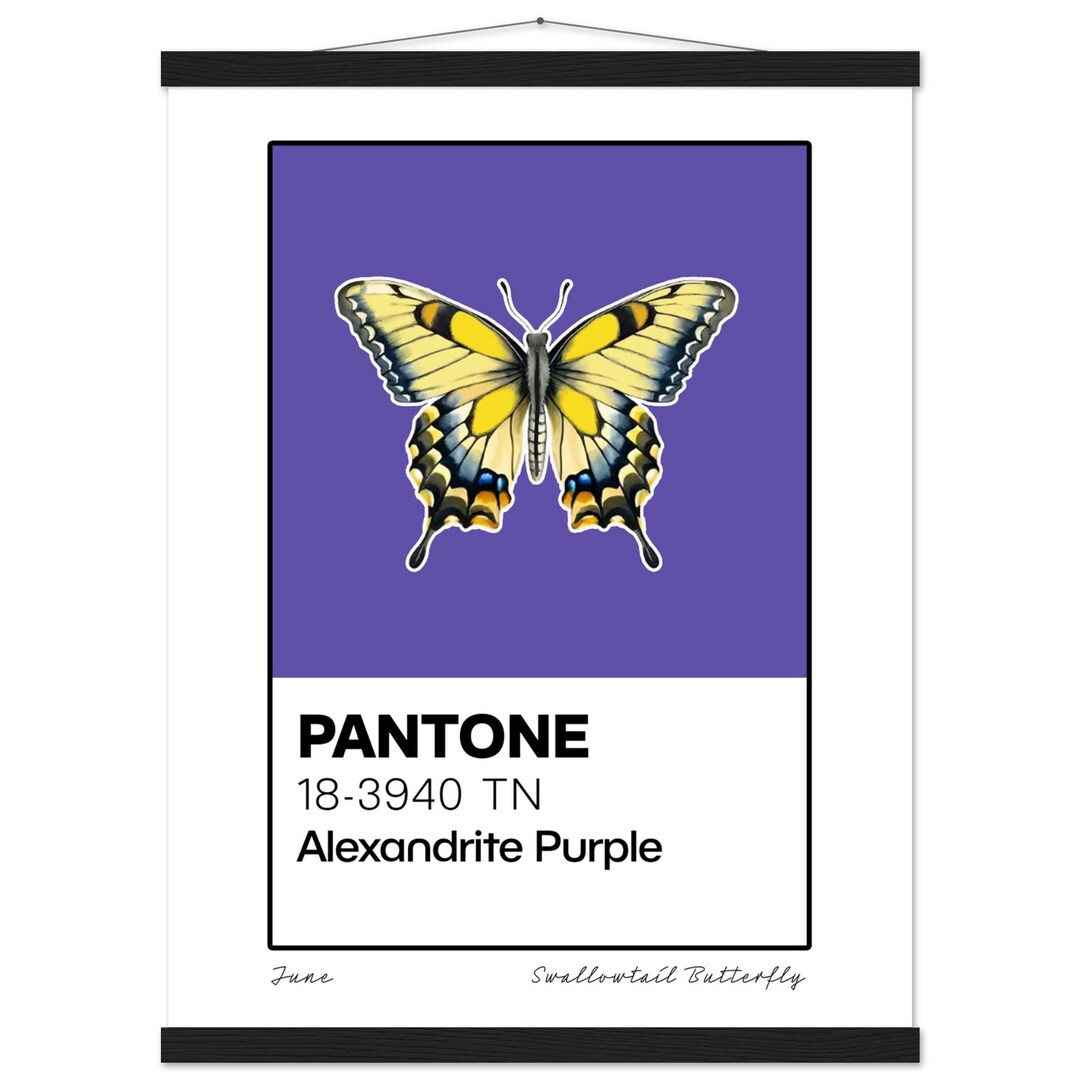 June Birth Month Poster With Hanger – Modern Butterfly Art Print in ...
