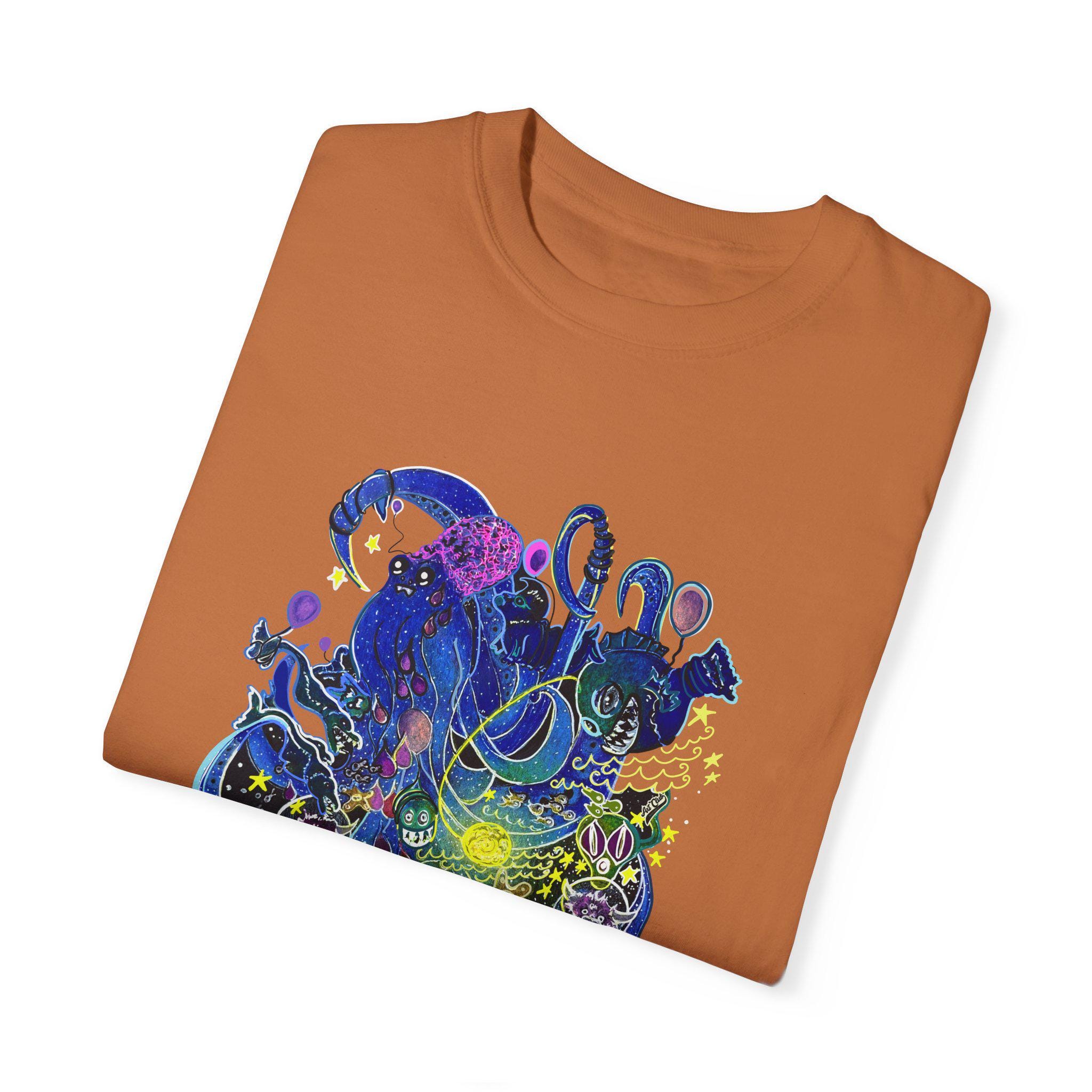 Highland Space Cows, Sea Monsters, Galactic Battle, Unisex T-shirt ...