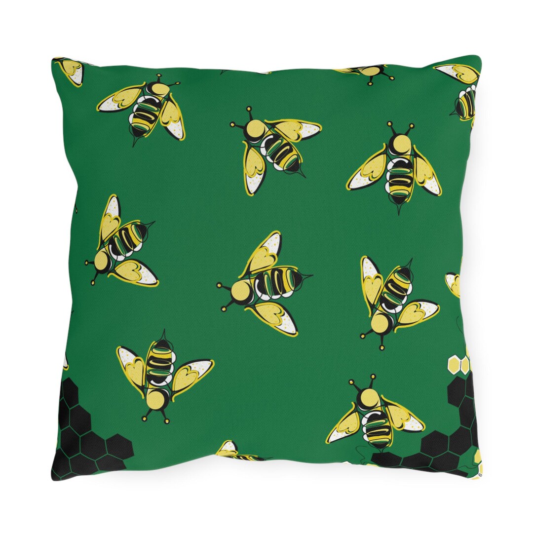 Bee Inspired Outdoor Pillows, Vibrant Summer Decor, Perfect for Garden ...