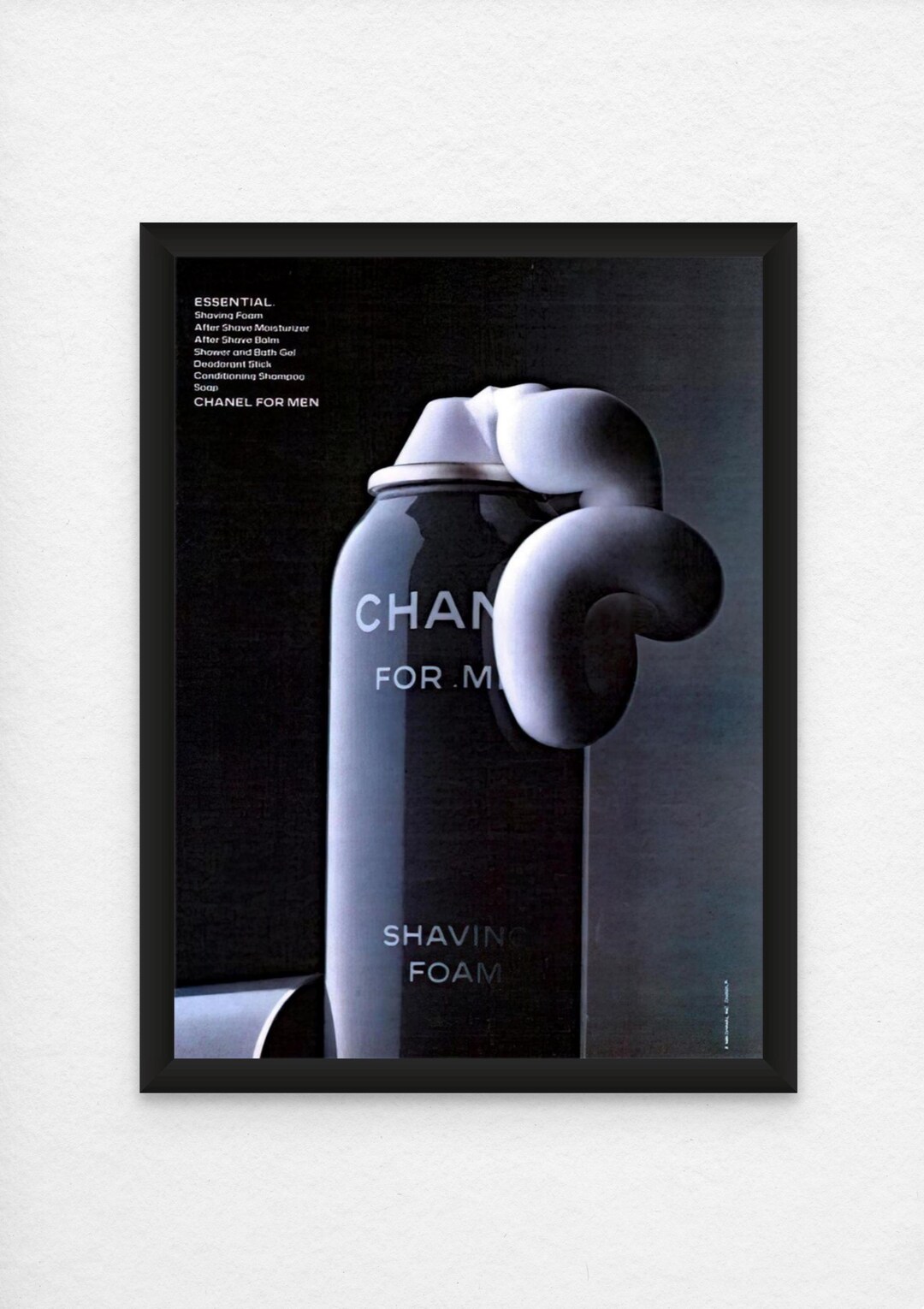 Vintage Chanel Poster Retro Luxury Ad Print, Classic Wall Art for Man ...