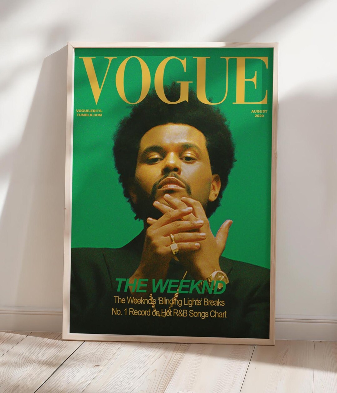 The Weeknd Vogue Cover Fan Art Poster – Music & Fashion Wall Print ...