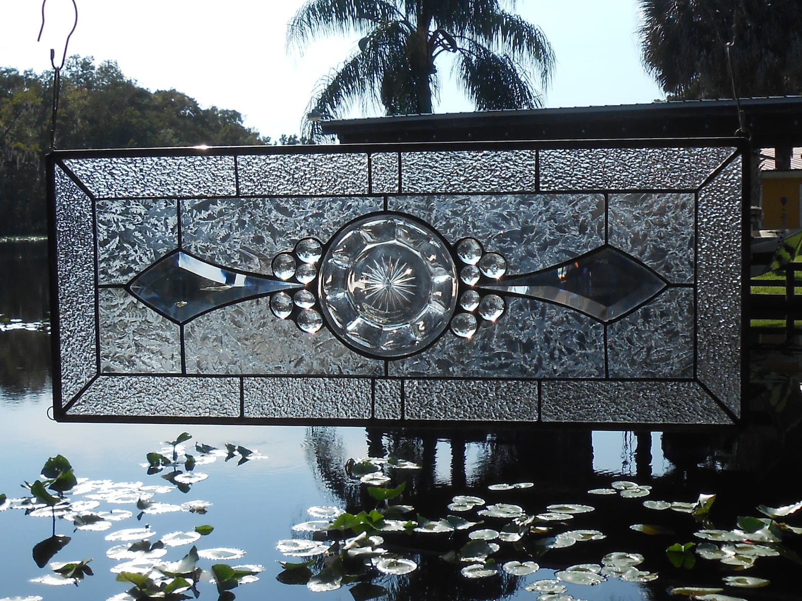 Heisey Colonial Depression Glass Stained Glass Plate Panel | Etsy