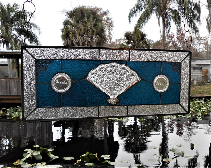 Stained Glass Panel Avon Daisy & Button Fan W/ Presto Jar - Etsy