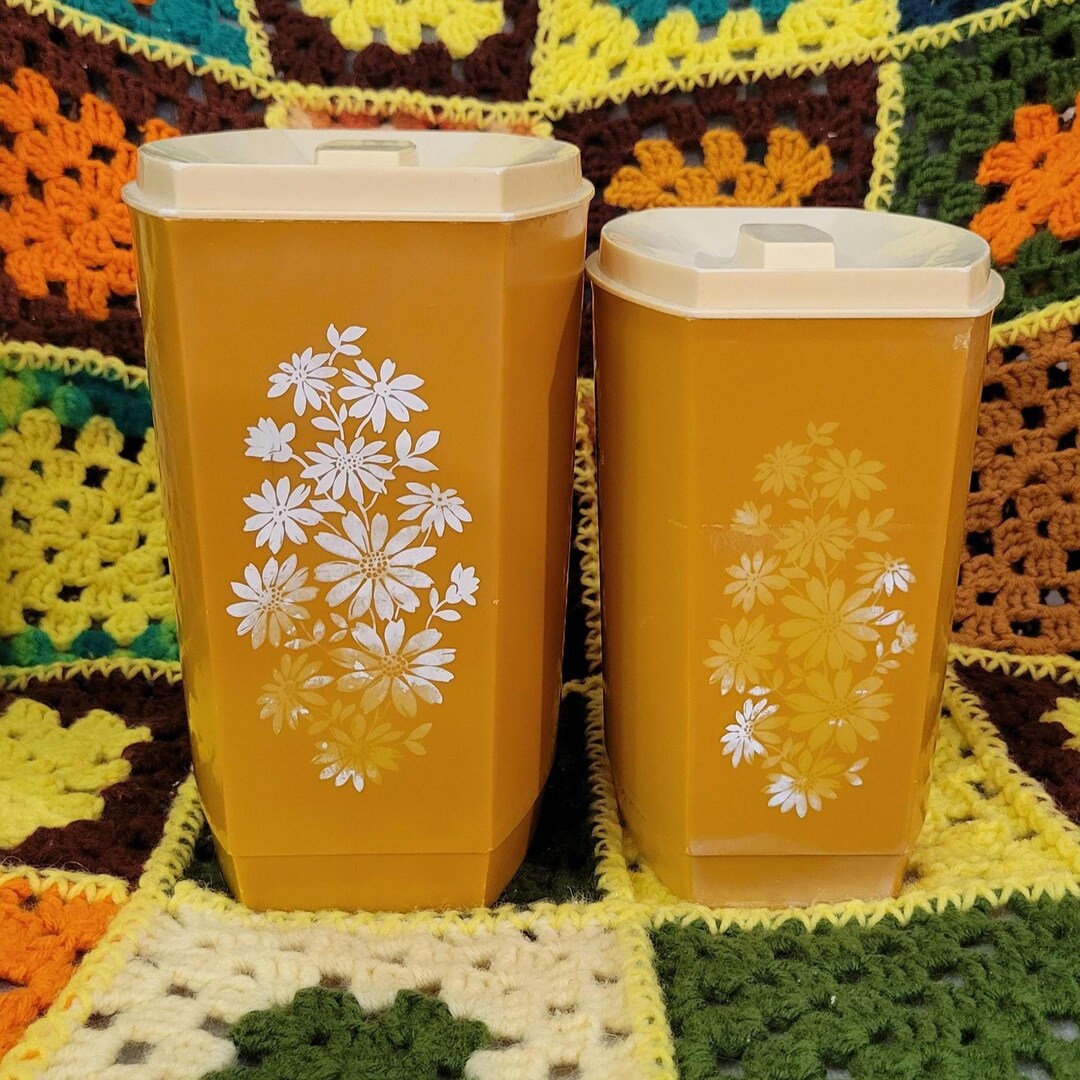 Vintage MCM Lustro Ware Nesting Canisters, Set of 2 Mustard Yellow ...